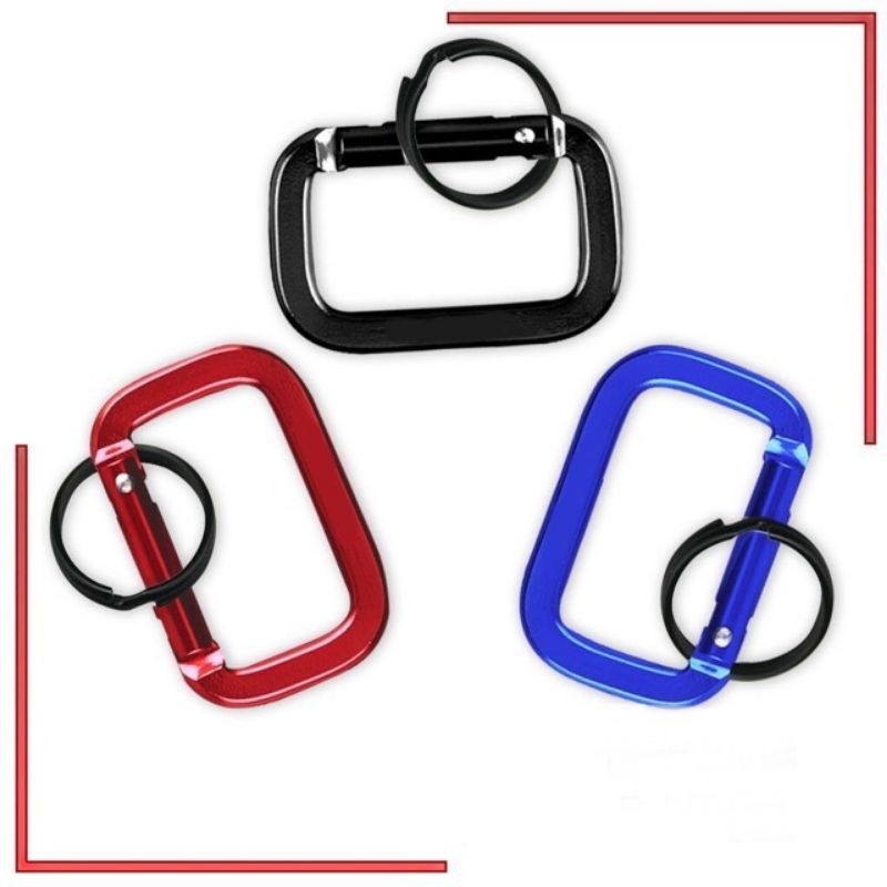 Square carabiner with circle ring 5pcs set | Shopee Philippines