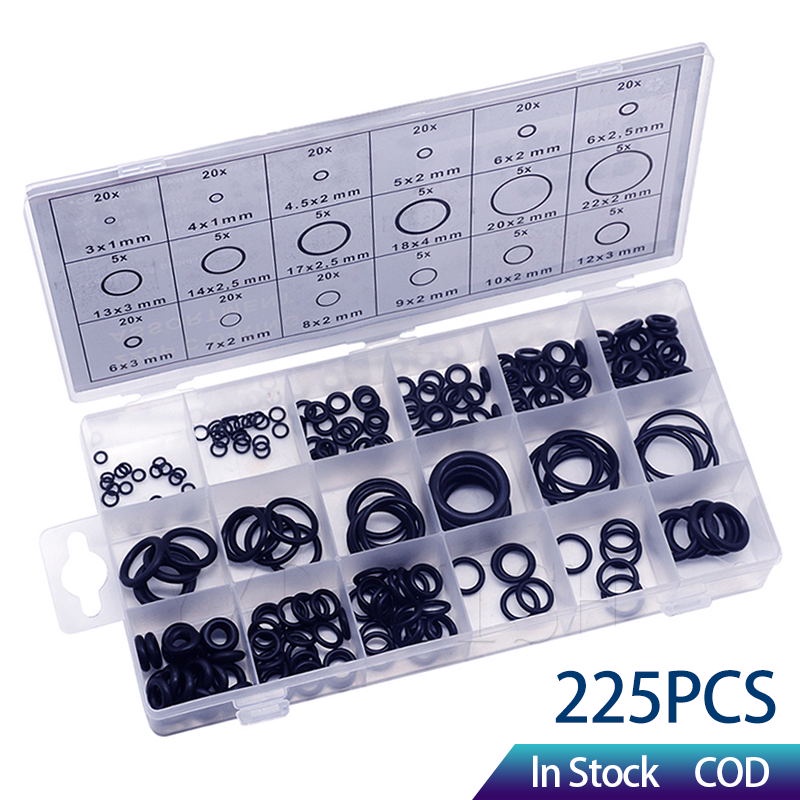 225pcs Rubber O Ring Nbr O-Ring Gasket Sealing Ring O Rings Rubber Kit ...
