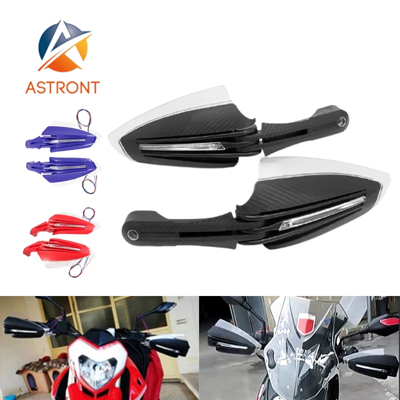 1 Pair Motorcycle Hand Guards 7/8" 22mm with LED Turn Signal Light ...