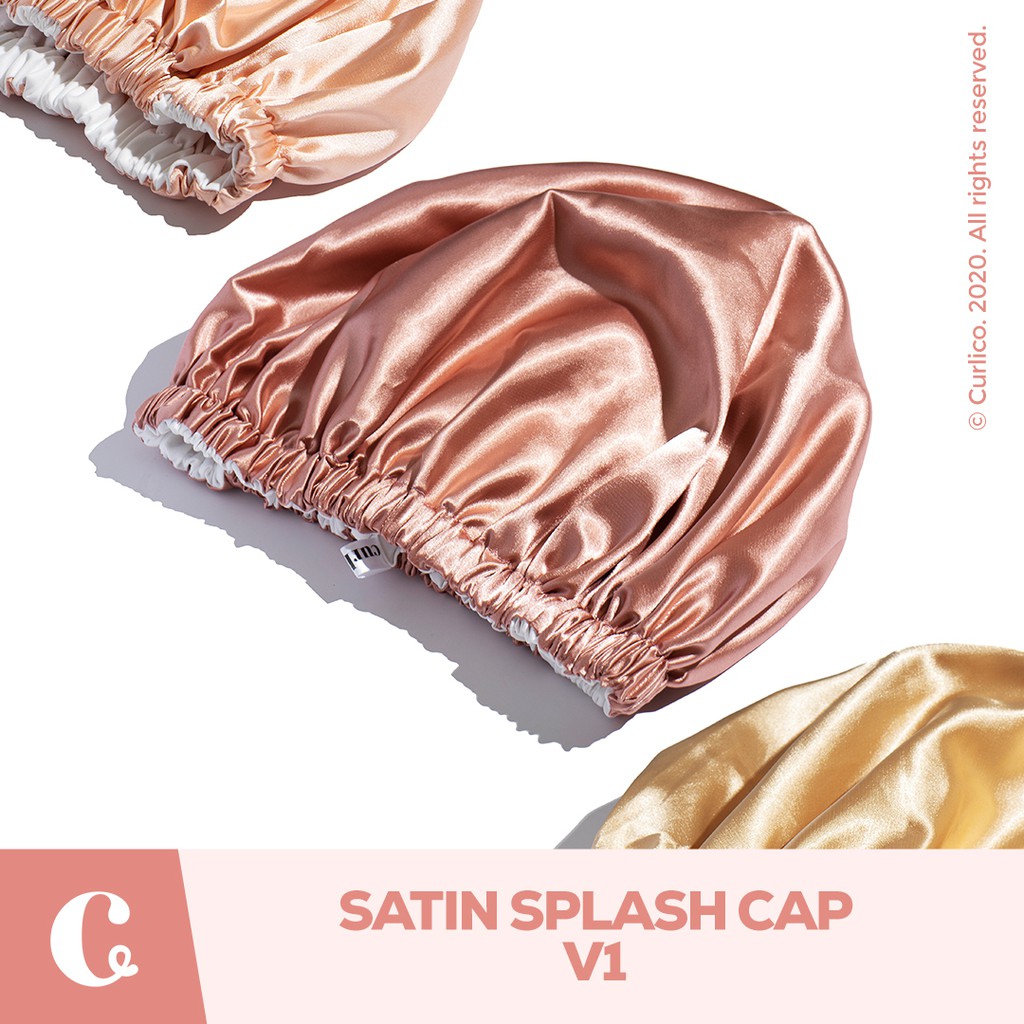 Curlico. Satin Splash Cap (Reversible Waterproof Shower Cap) | Shopee ...