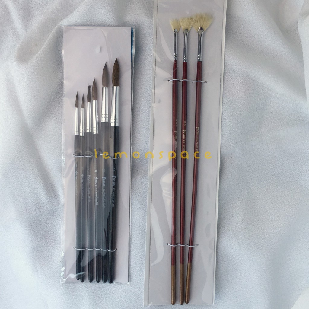 Focus ROUND, FAN Brush Set for Acrylic, Oil Painting | Shopee Philippines