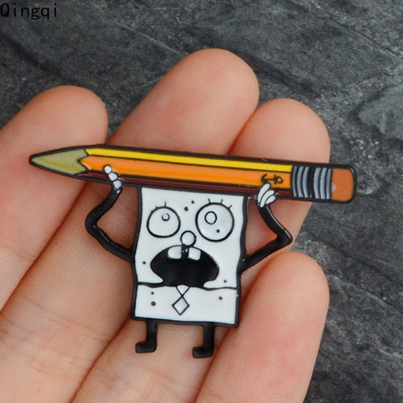 Cartoon Jewelry Spongebob Squarepants Doodlebob Enamel Lapel Pin Button ...