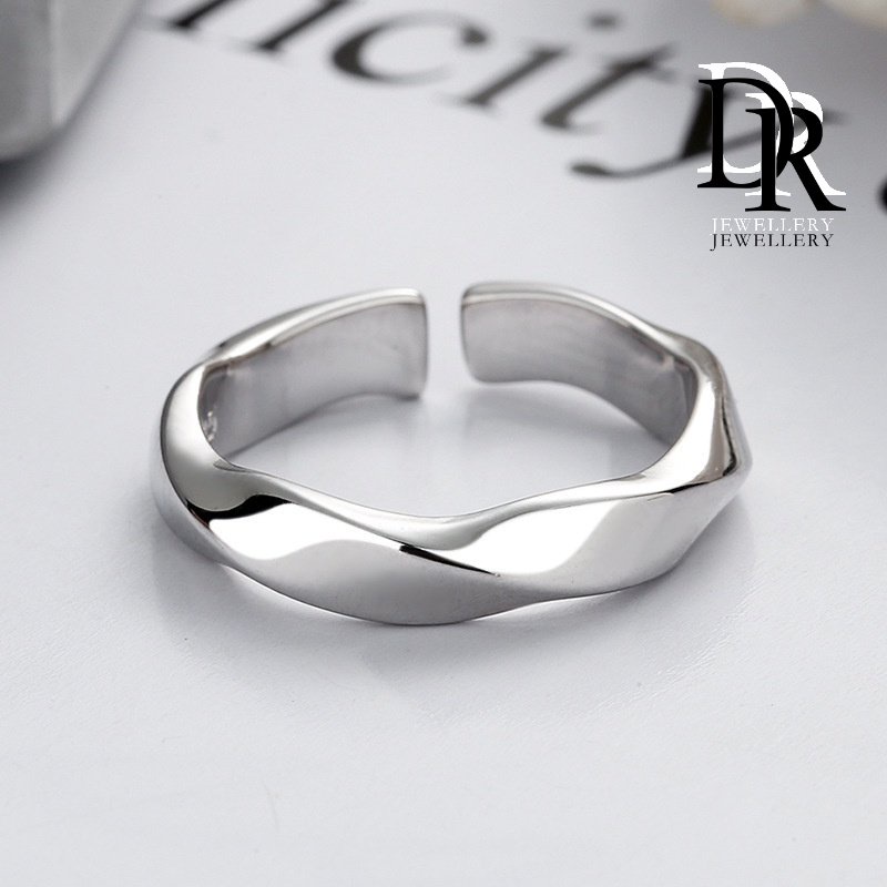 DR Jewelry Fashion Korean Accessories Stainless Mobius Ring Wave Twist S925 Sterling Silver Ring ...