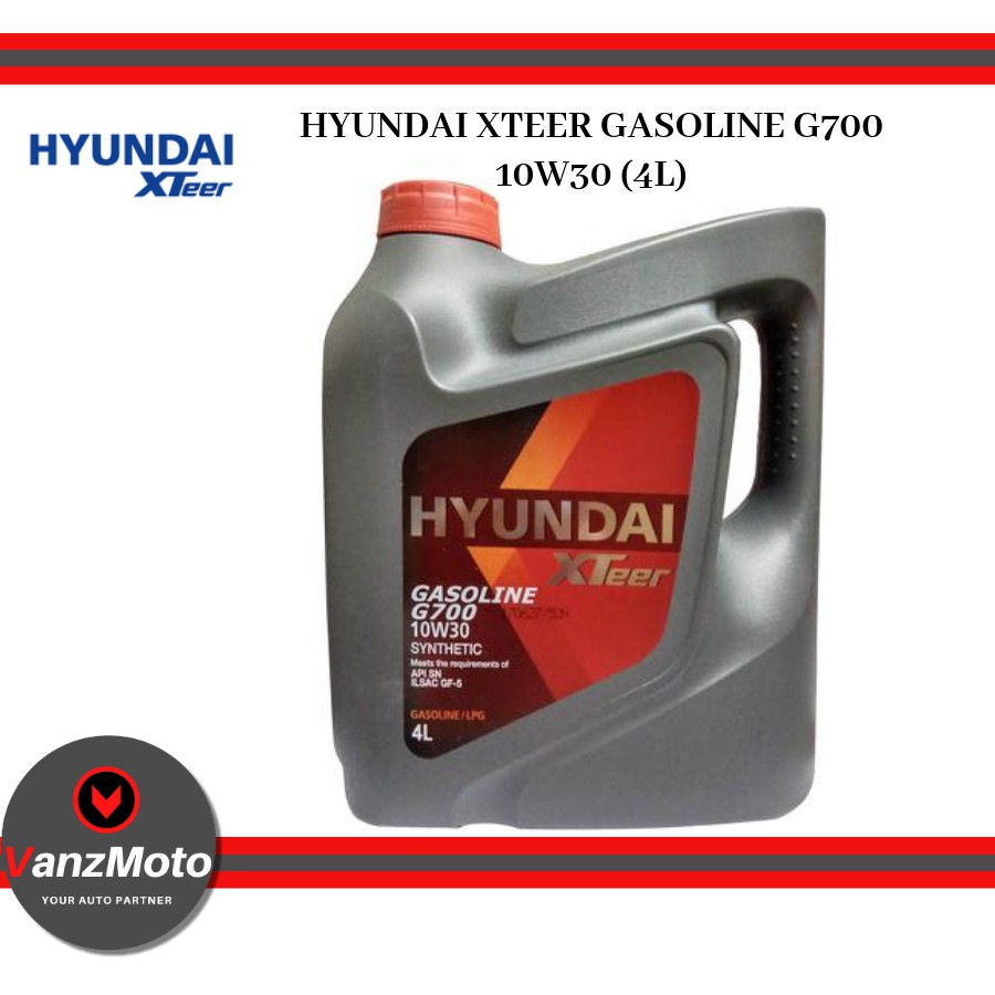 Hyundai Xteer Gasoline G700 10W30 Synthetic Motor Oil Car Engine 4L ...