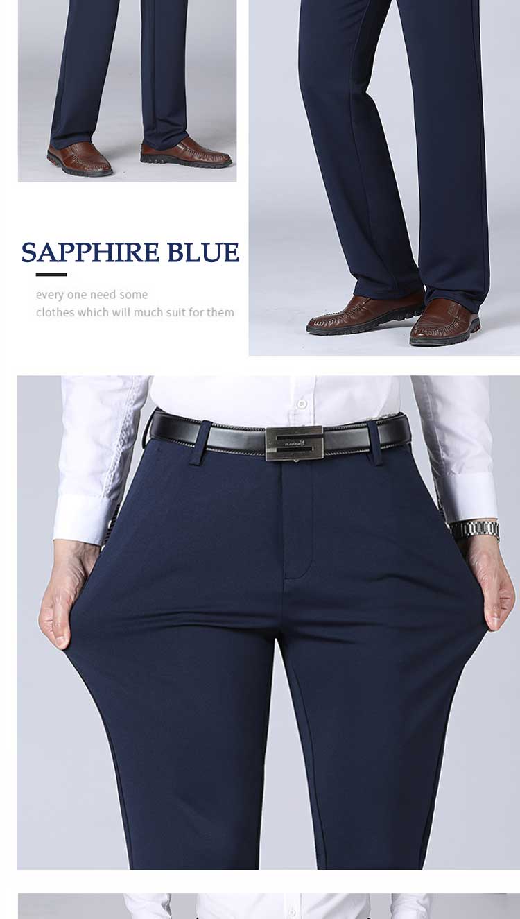 【Local Delivery】CEO Men's Formal Suit Pants Black Straight Cut Loose ...