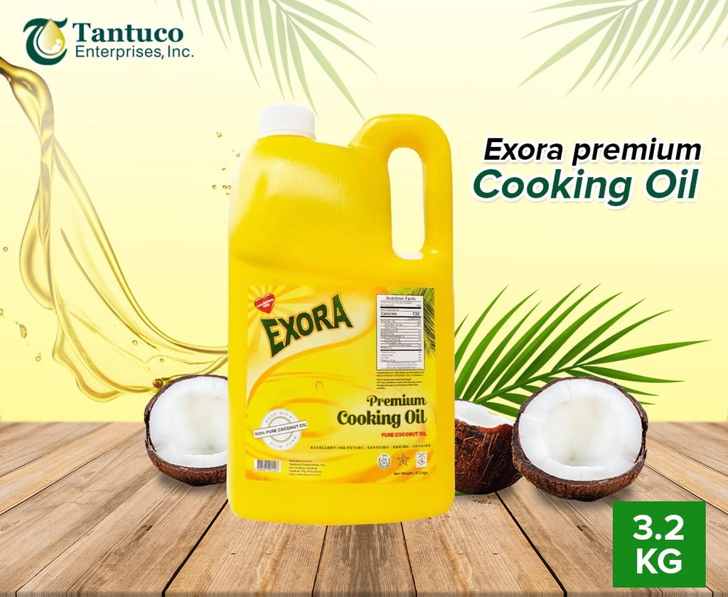 EXORA Premium Pure Coconut Cooking Oil 3.5 Liters (3.2kg) Gallon ...