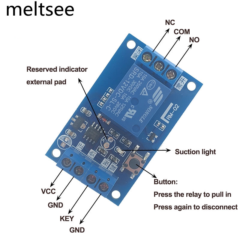 12V Single Bond Button Bistable Relay Module Modified Car Start and ...