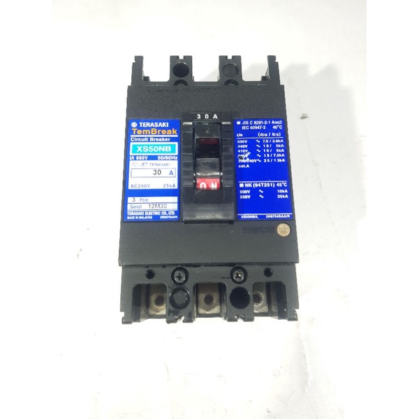 Circuit Breaker 30A 3Phase TERASAKI (Original Made in Japan) | Shopee ...