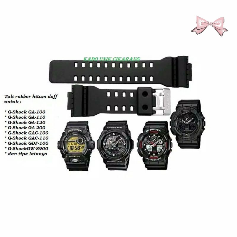 HITAM Casio G-SHOCK GA-100 GAC-100 GAC-110 GD-100 GDF-100 WATCH STRAP ...