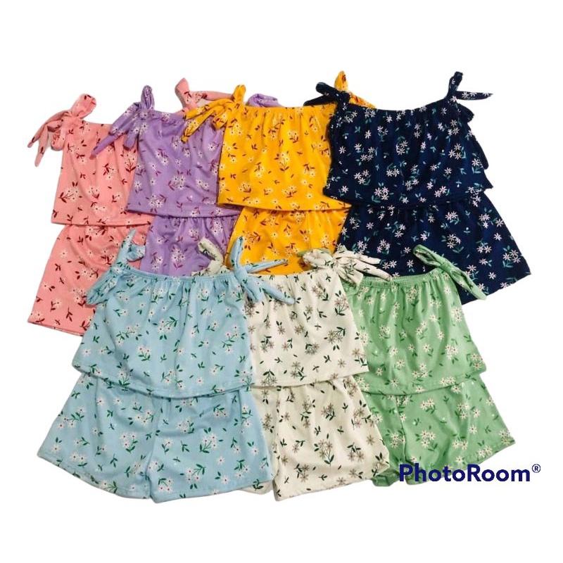 FABULOUS_ Floral Terno Ribbon Off Shoulder For Kids( 2 - 4 years old ...