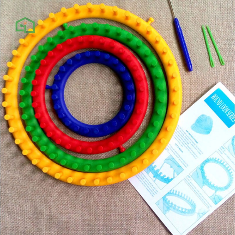 NU New 4 Pcs/ Set DIY Round Circle Hat Knitter Knitting Loom Kit 4 Size ...