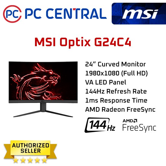 MSI Optix G24c4 24" Full HD Curved Gaming Monitor (144hz) | Shopee ...