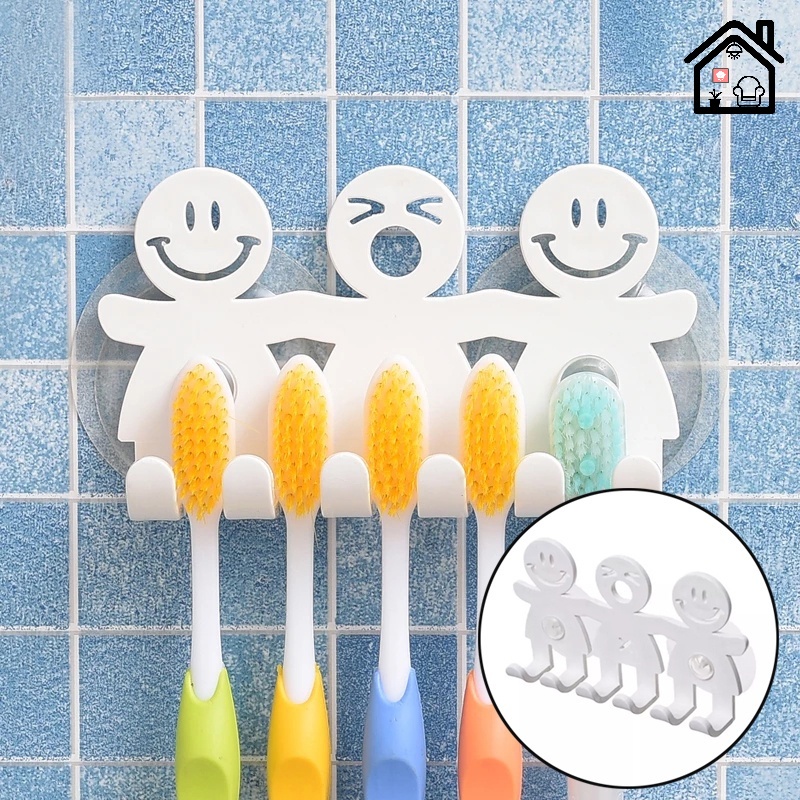 Household Toothbrush Razor Holder / Wall-mounted Cute Smiley ...