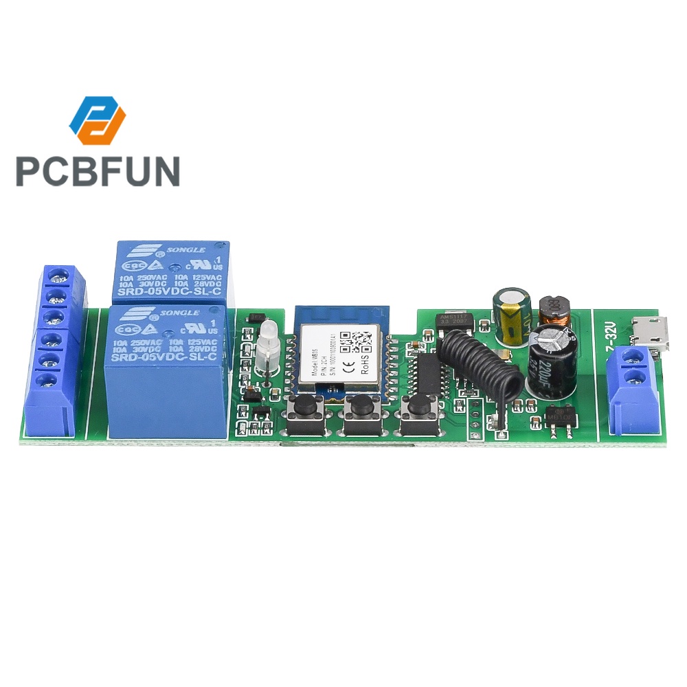 USB5V DC7-32V 2-way WIFI Remote Control Relay Switch Module Support ...