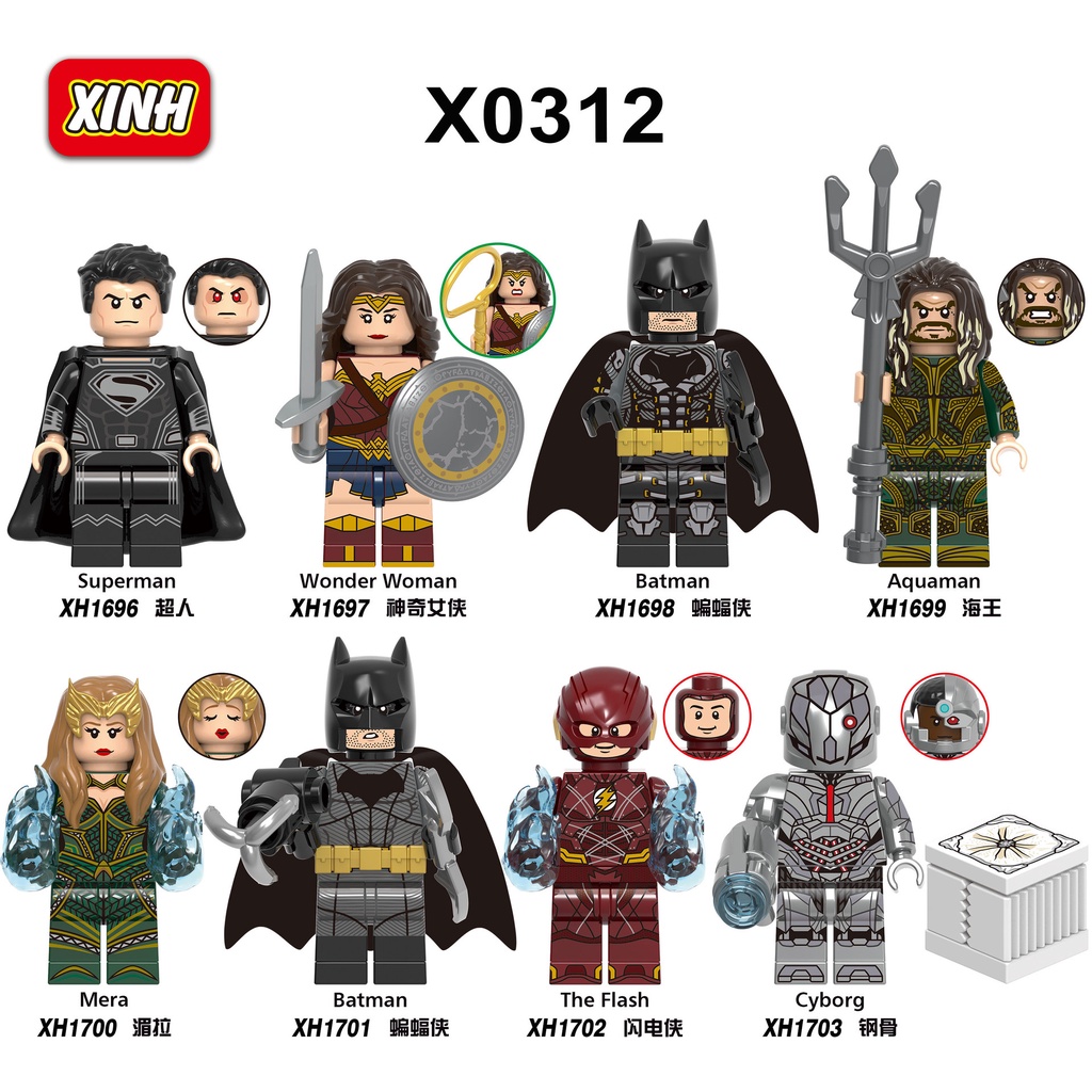 DC Justice League Superman Wonder Woman Batman Minifigures Assembling ...