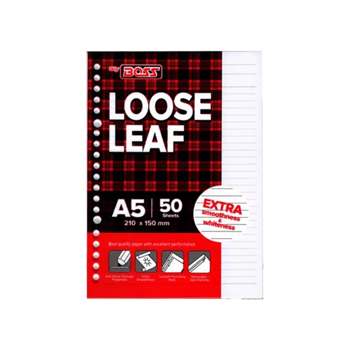 Loose Leaf / File Paper / Big Boss A5 Binder Contents 50 Striped Sheets ...