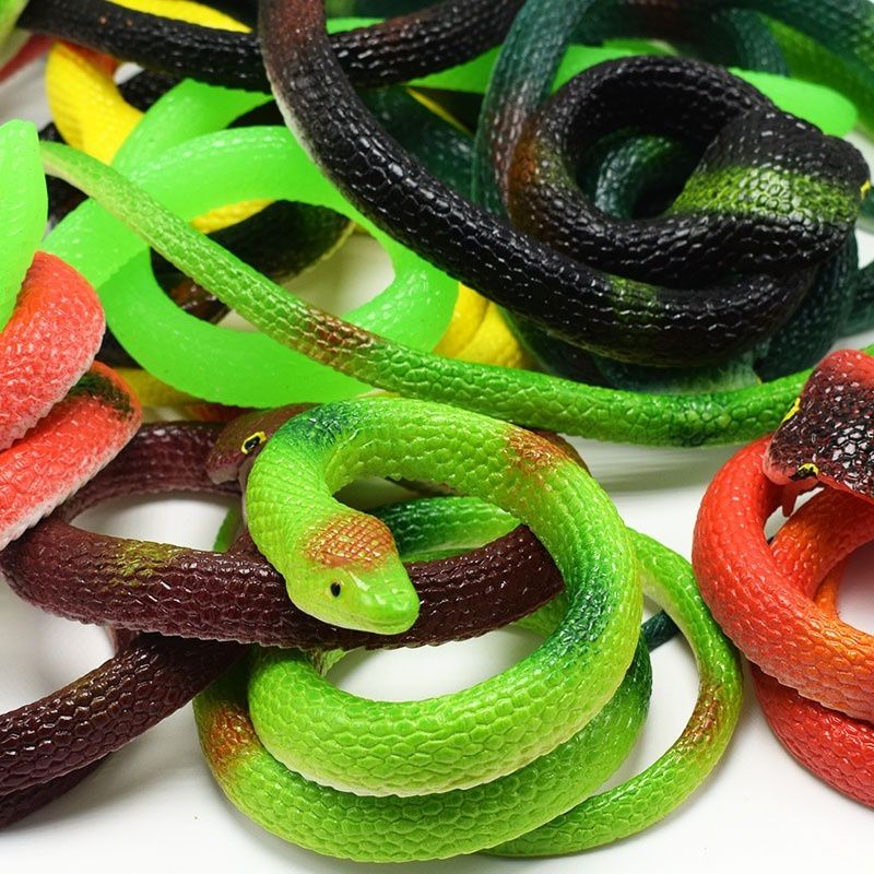 Children's Toys Snakes Snakes Long Colorful Rubber Snakes prank Toys ...