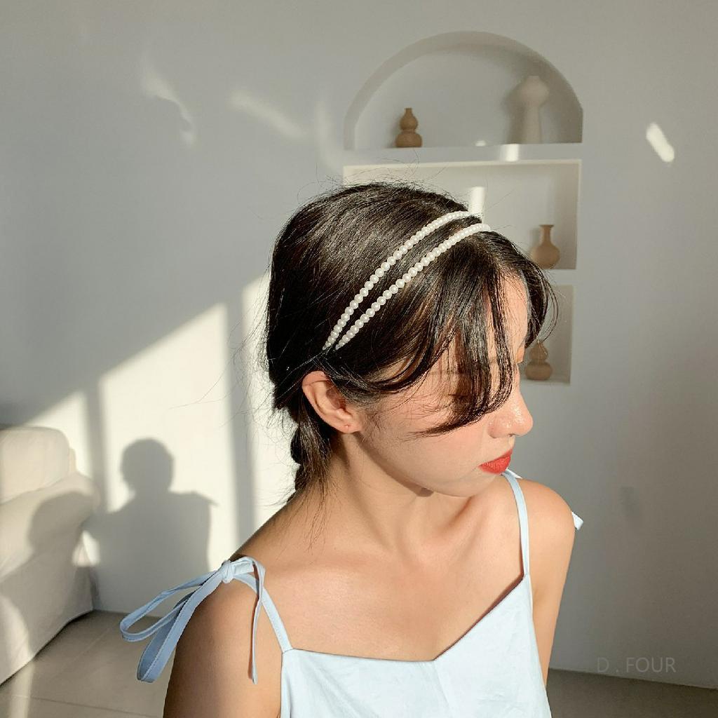 DFKorean Style Pearl Accent Headbands Headband For Women D4 | Shopee ...