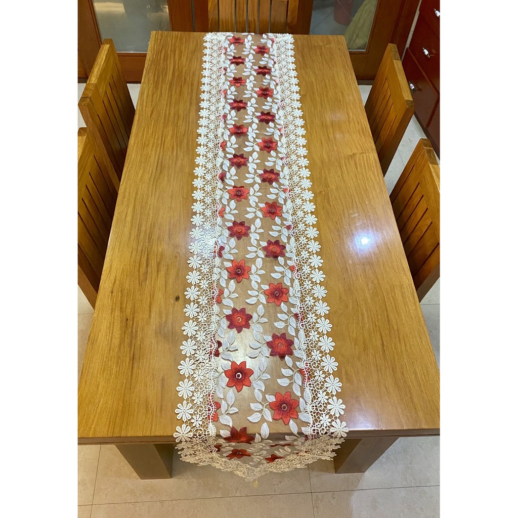 8977 Table Runner Embroidered (Lace) | Shopee Philippines
