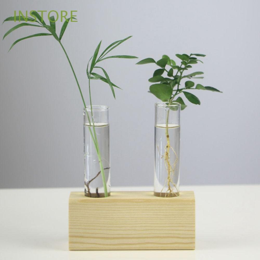 INSTORE Glass Test Tube Vase Transparent Home Garden Decoration Flower ...