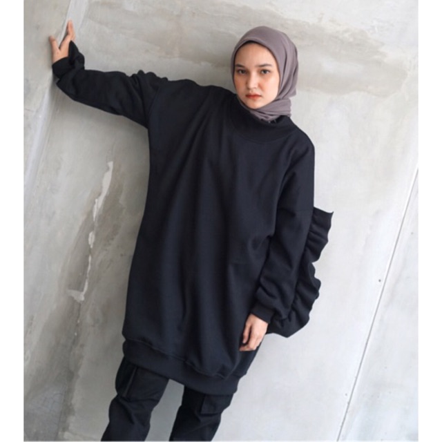 Sorcha - Sora Black Oversized Sweater | Shopee Philippines