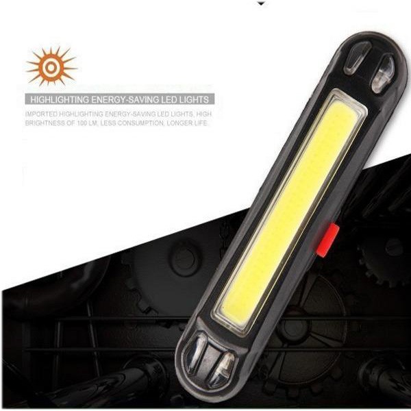 100 Lumens USB Rechargeable Head Light Front Rear COB Bike Safety Light ...