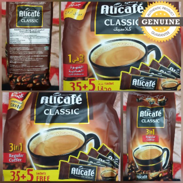 Coffee Alicafe Classic 3 in 1 (Available in 30 & 40 sachets) | Shopee ...