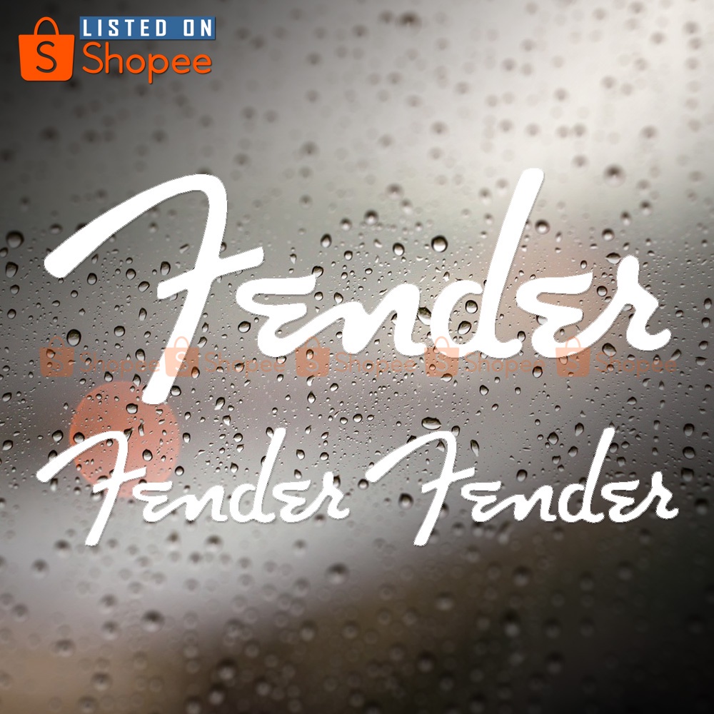 Stickers | (3X) Fender Guitar Logo | Weather Proof die-cut decals | Set ...