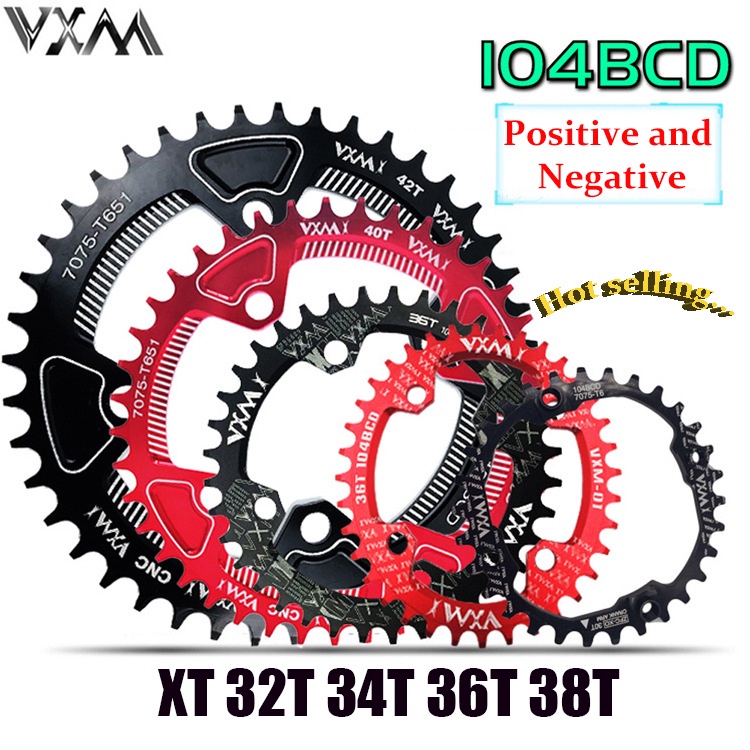 VXM Mountain Bike Chainring Disc ROUND Disc 104bcd Positive and ...