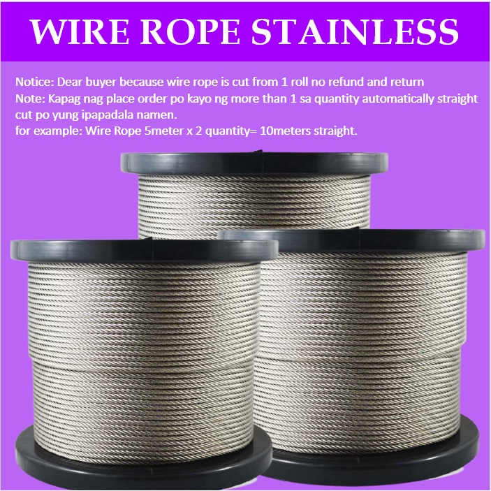 Mago 5 Meters 1-5mm 304 Stainless Steel Cable Wire Steel Wire Rope ...