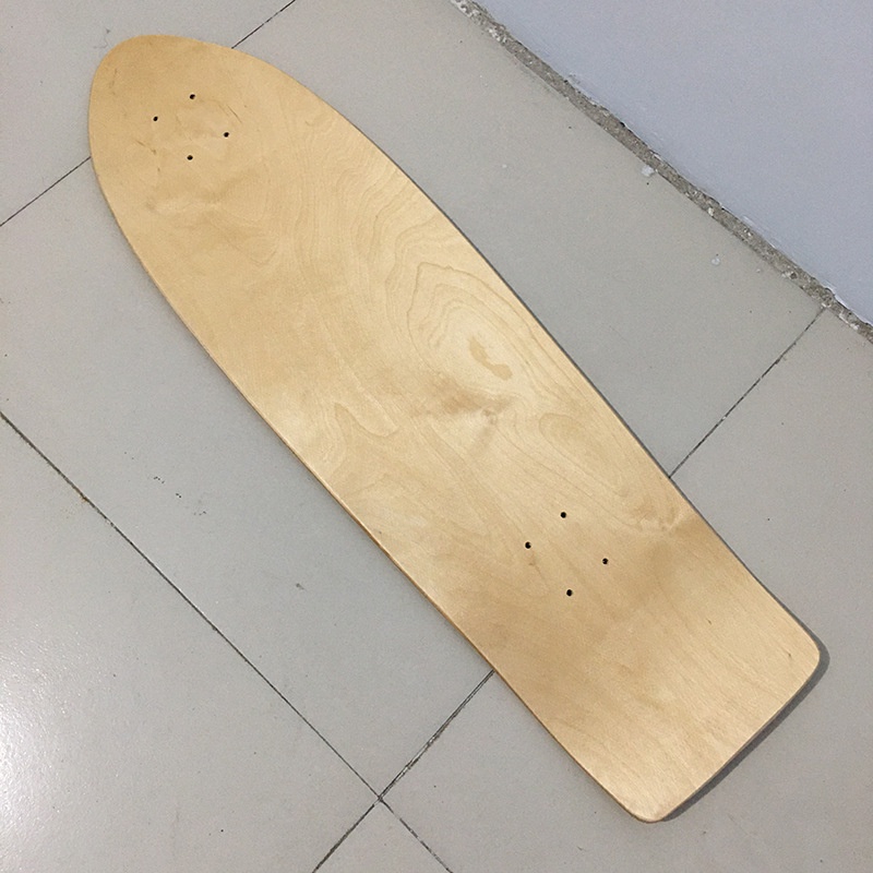34 * 10inch surf skate deck free griptape Maple land surfboard skateboard long board big fish ...
