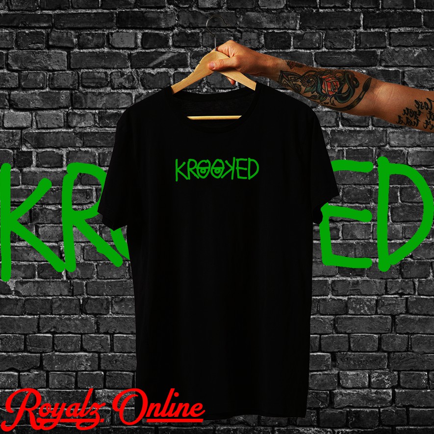Krooked Skateboards Skater Shirt Front And Back Print (Unisex For Men ...