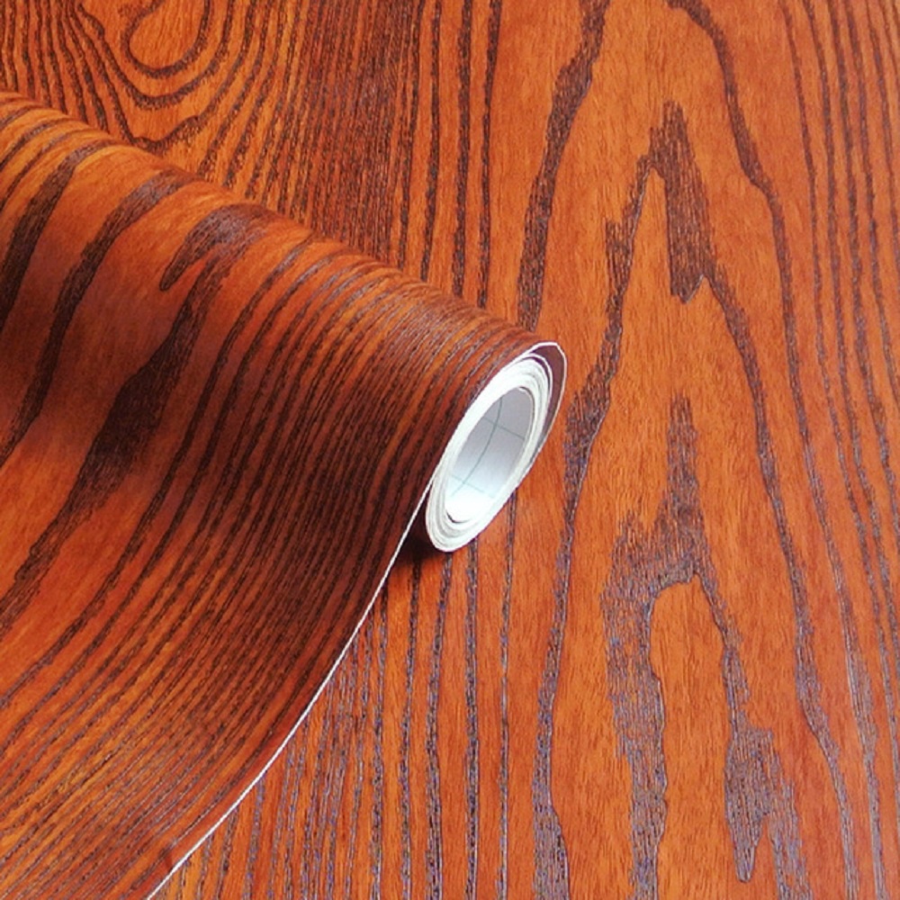 Thick wood grain sticker furniture renovation 3D waterproof self ...