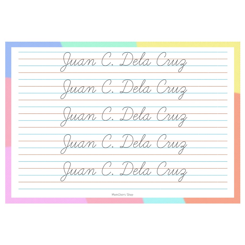 Laminated Name Tracing Activity Cursive Limbag | Shopee Philippines