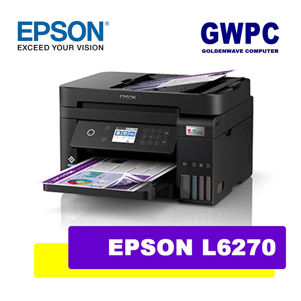 Epson EcoTank L6270 Wi-Fi Duplex All-in-One Ink Tank Printer with ADF ...