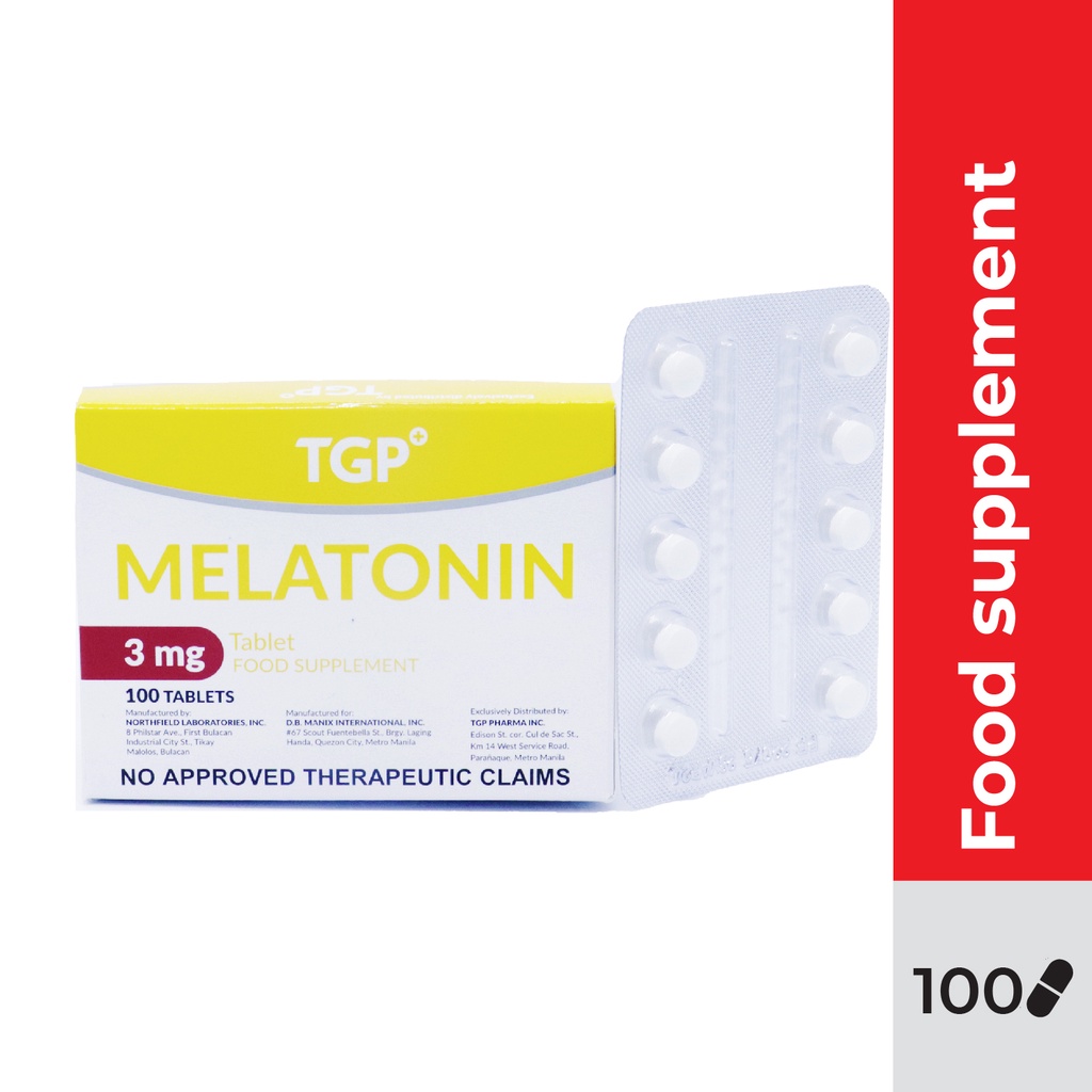 TGP Melatonin 3mg 1 Box (100 tablets) aids in sleep regulation | Shopee ...