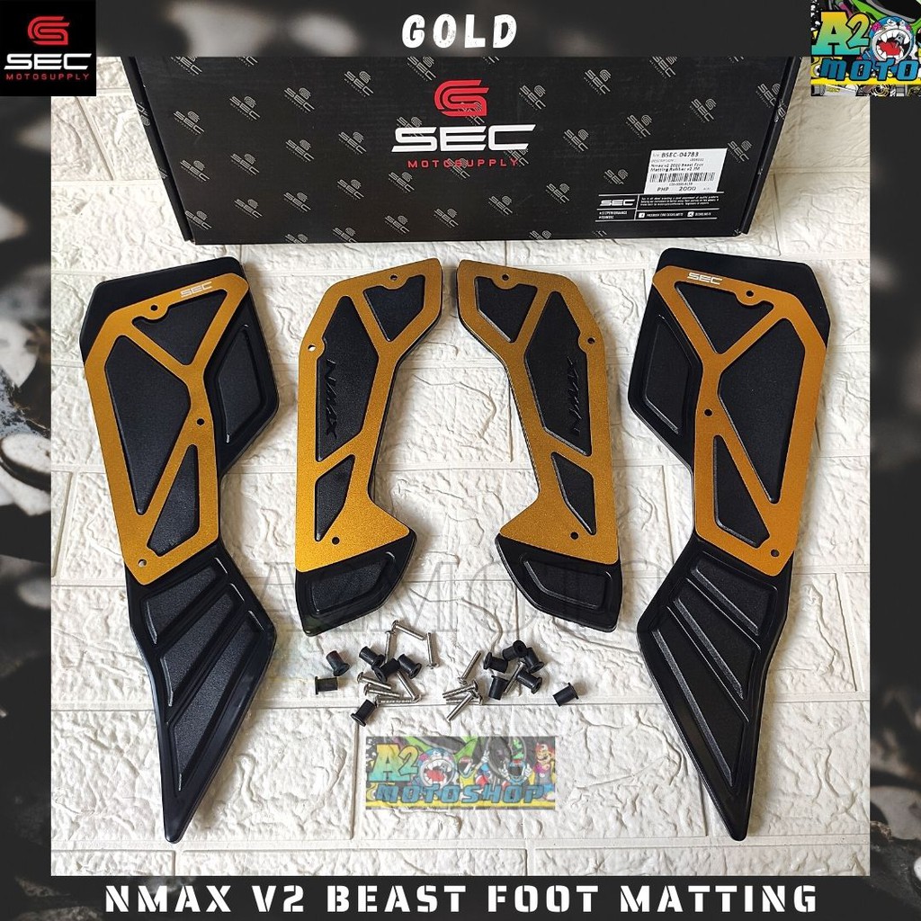 NMAX V2 MATTING SEC Beast FOOT BOARD Rubber Alloy ACCESSORIES NMAX 2020 ...