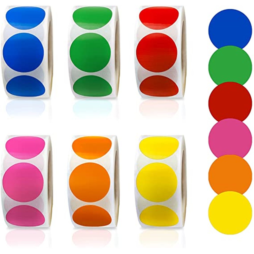 1 Inch Color Coding Label Garage Sale Stickers Blank Yard Sale Price ...