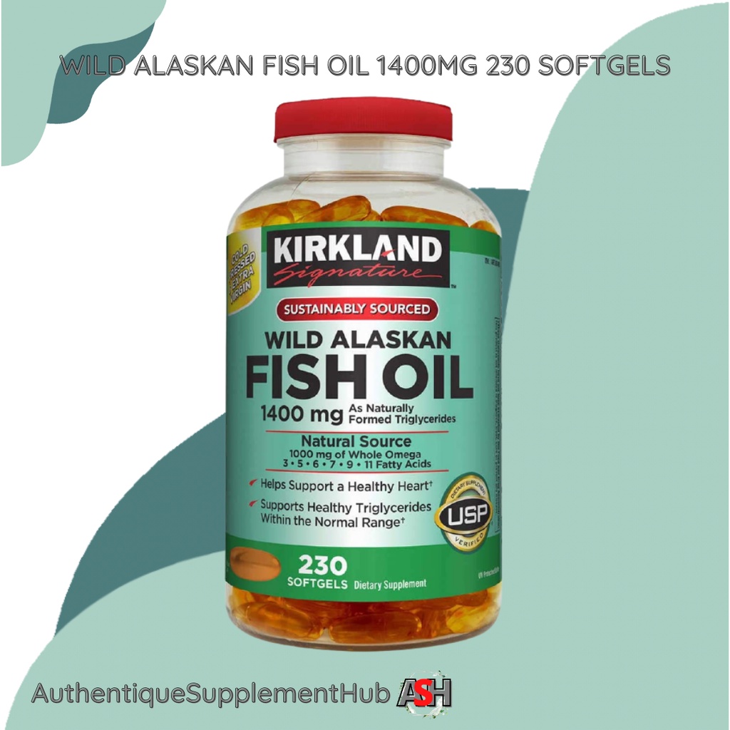 KIRKLAND Wild Alaskan Fish Oil 1400mg, 230 Softgels | Shopee Philippines