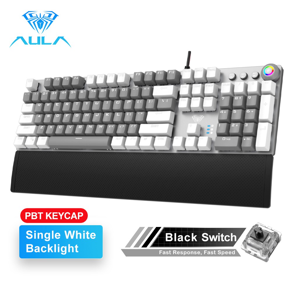AULA F2088 Mechanical Gaming Keyboard 108 Keys Metal Pane With ...
