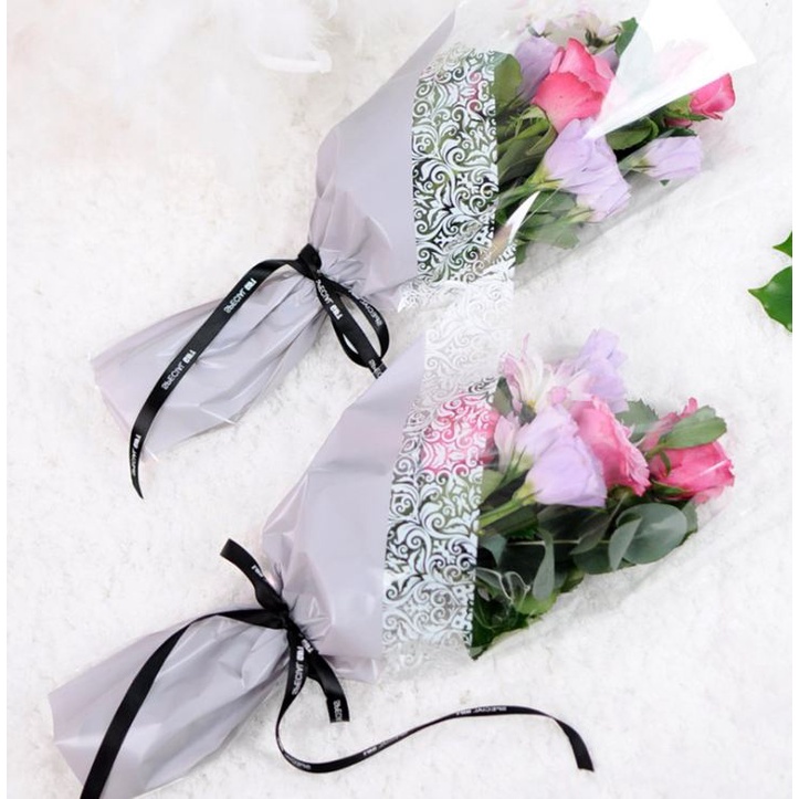 50pcs Rose Plastic Package Transparent Flower Bouquet Wrapping Paper ...