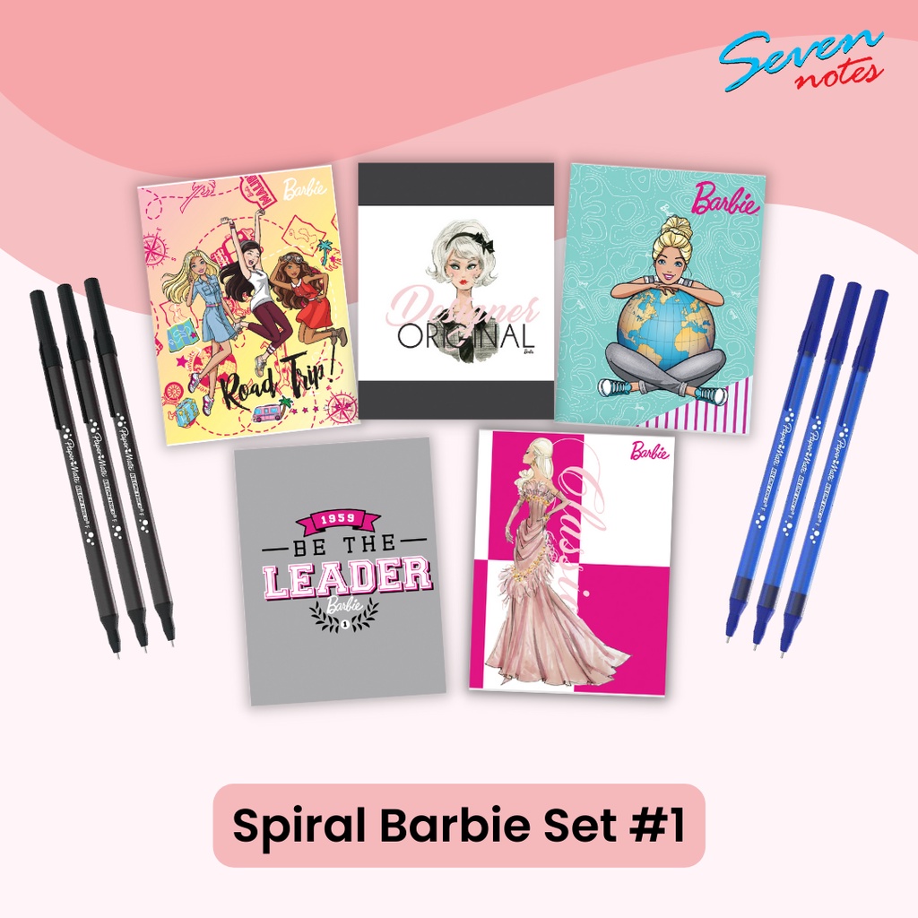 Seven Notes Spiral Notebooks Barbie Set #1 | Shopee Philippines