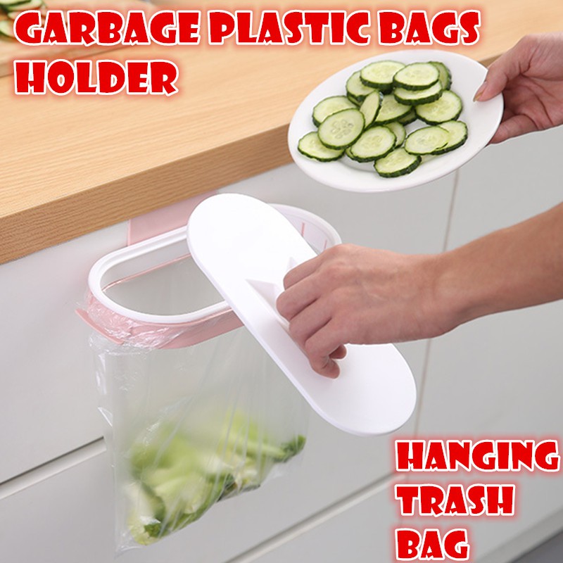Hanging trash bin kitchen Garbage plastic bag Holder rubbish bin litter ...