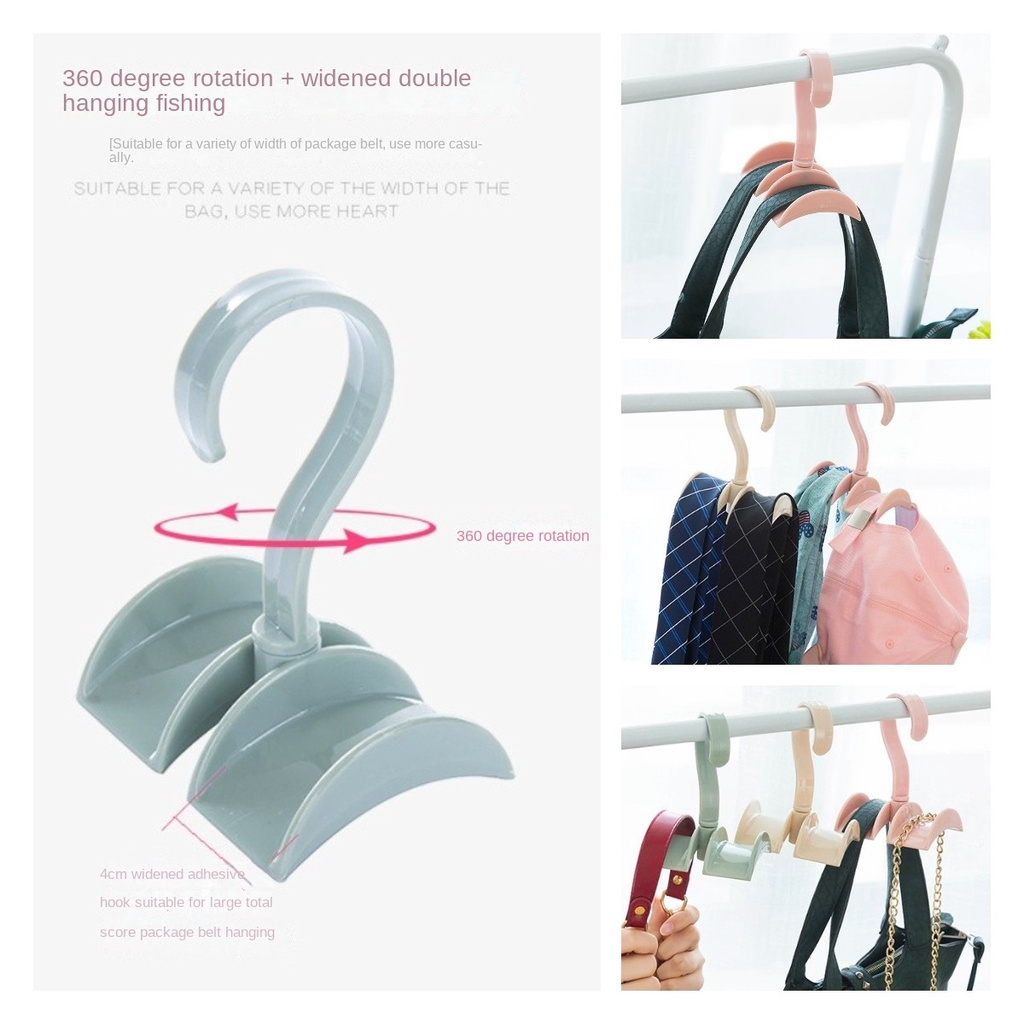 Japanese bag hook arched bag bag tie scarf hat rack wardrobe hanging belt multi-function hook ...