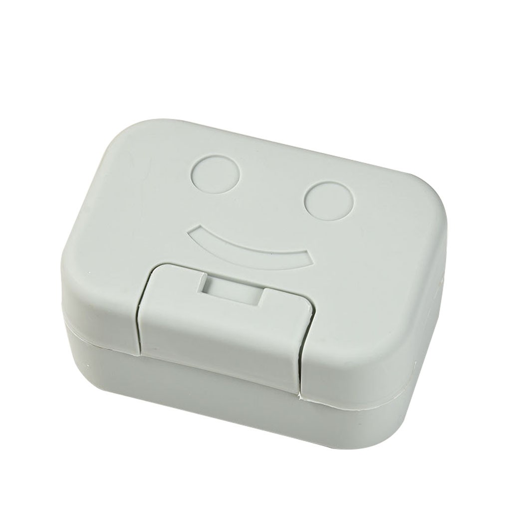 Smiling Face Soap Box Dish Waterproof Travel Portable Plastic Case Seal ...