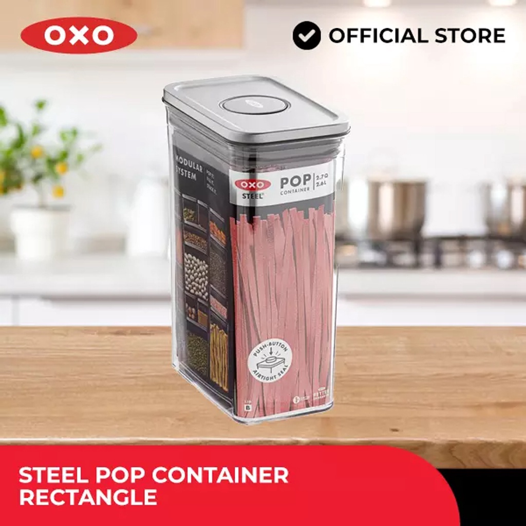 OXO Houseware Steel POP Container Rectangle - 2.5L | Shopee Philippines