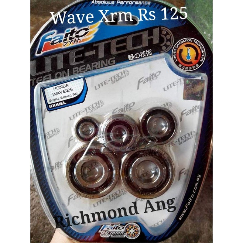 faito racing engine bearing set hi speed friction less lite tech wave ...