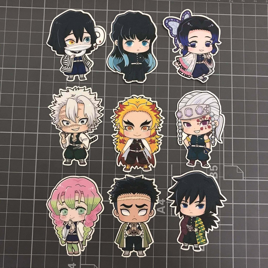 Demon Slayer : Kimetsu no Yaiba (Nine Hashira) Sticker Pack 9 pcs/set ...