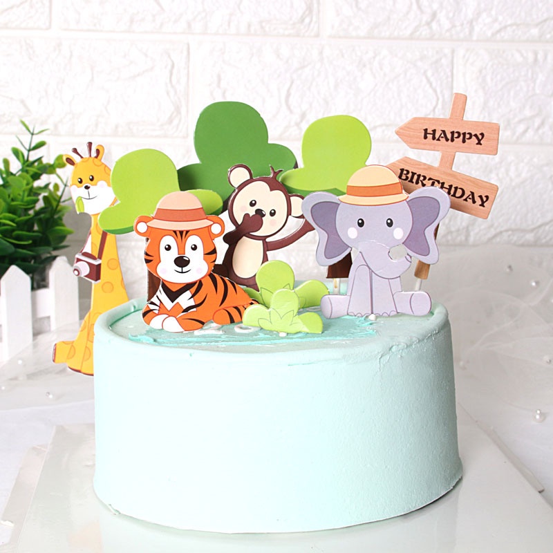 Safari Jungle Zoo Animal Theme Cake Topper Baby Shower Wild Kids ...
