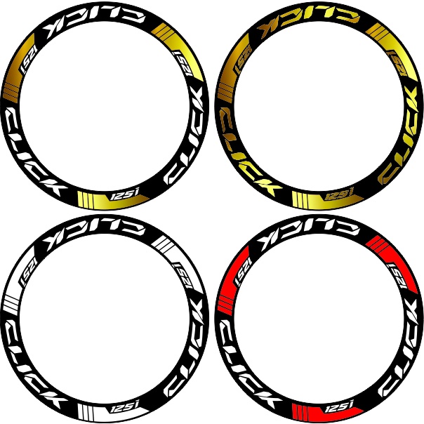 Reflective & Chrome Mags Stickers Decals for Honda Click 125i front and ...